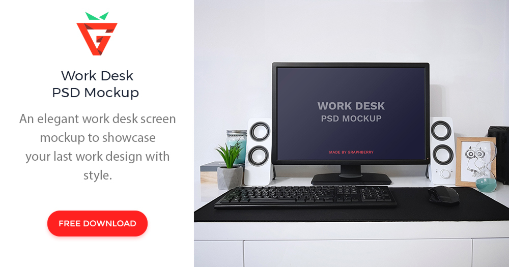 Work Desk PSD Mockup - graphberry.com