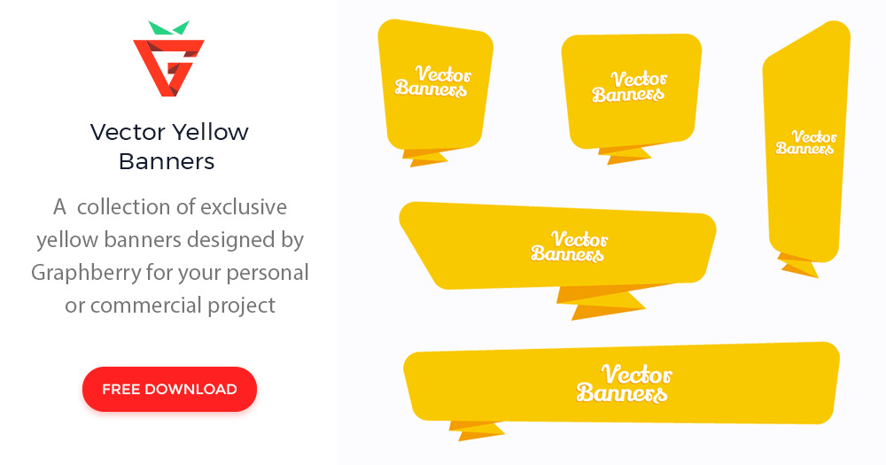 Vector Yellow Banners - graphberry.com