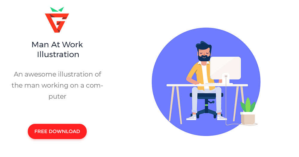 Man At Work Illustration - graphberry.com