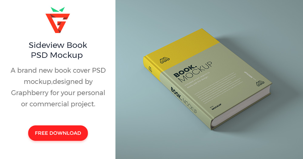 Side View Book PSD Mockup - graphberry.com